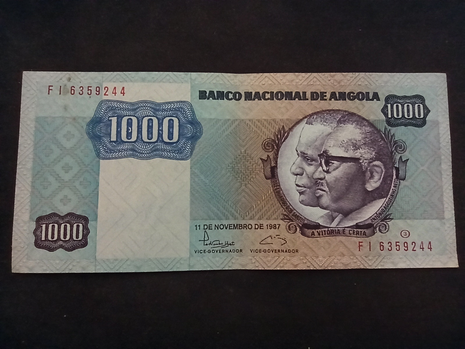 Angola : 1000 Kwanzas 1987 (Ref 196) – Trésor d'Armor
