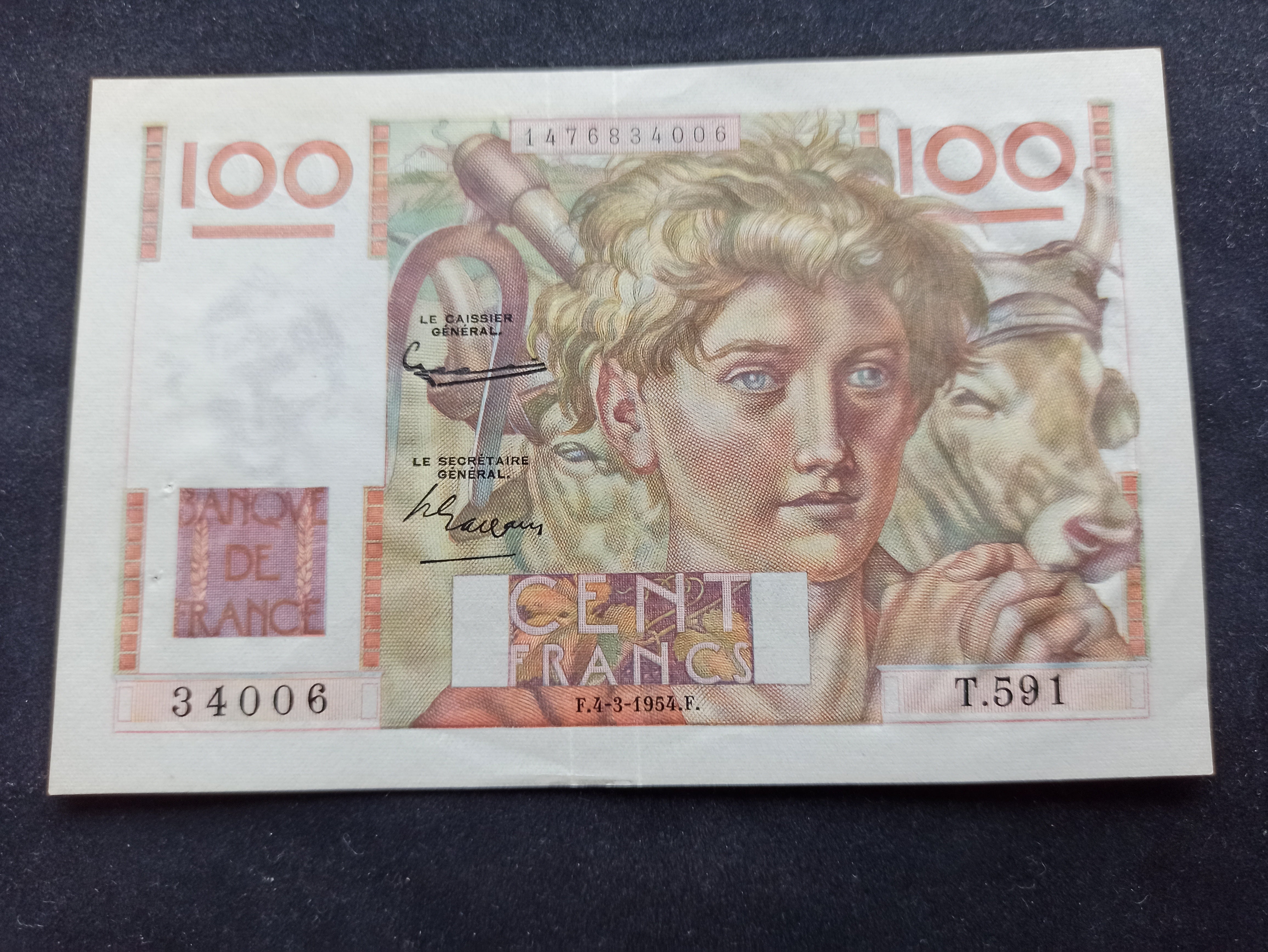 100 Francs Sully (4-3-1954) Qualité – Trésor d'Armor