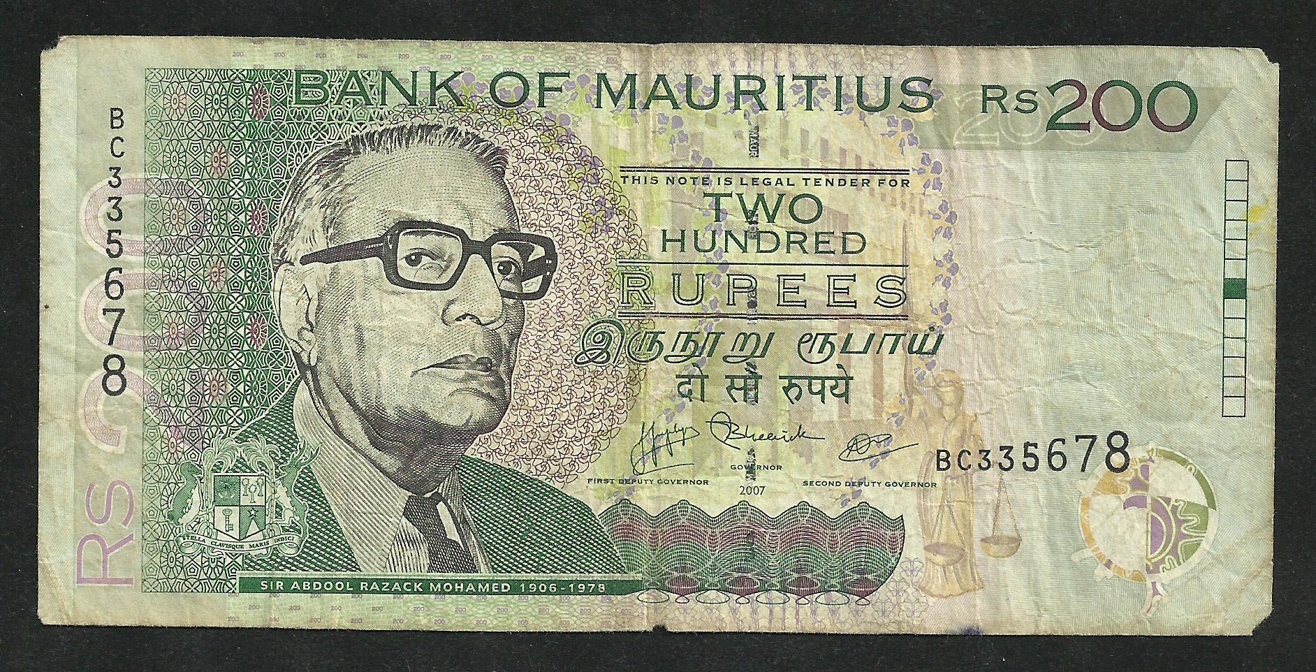 Ile Maurice : 200 Rupees 2007 – Trésor d'Armor